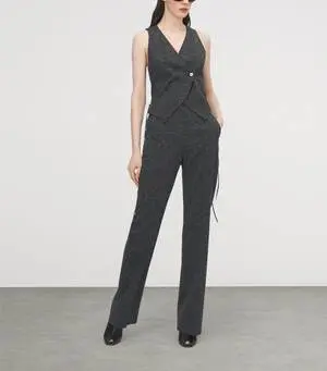 Alexander McQueen Wool Pinstripe Corset Waistcoat