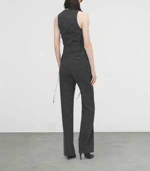 Alexander McQueen Wool Pinstripe Corset Waistcoat