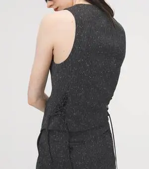 Alexander McQueen Wool Pinstripe Corset Waistcoat