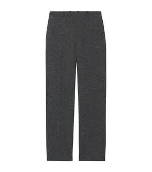 Alexander McQueen Wool Metallic-pinstripe Trousers