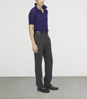 Alexander McQueen Wool Metallic-pinstripe Trousers