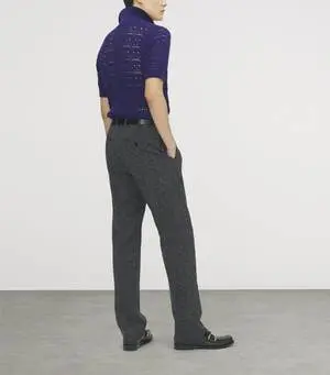 Alexander McQueen Wool Metallic-pinstripe Trousers