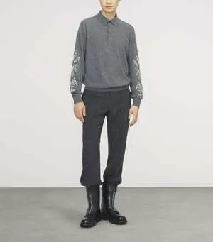 Alexander McQueen Wool Embroidered Polo Jumper