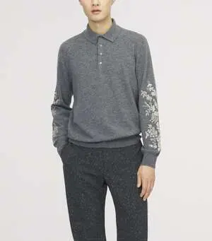 Alexander McQueen Wool Embroidered Polo Jumper