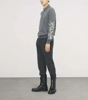 Alexander McQueen Wool Embroidered Polo Jumper