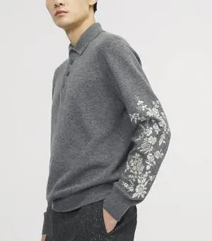 Alexander McQueen Wool Embroidered Polo Jumper