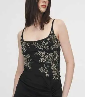 Alexander McQueen Crepe Satin Embellished Gown