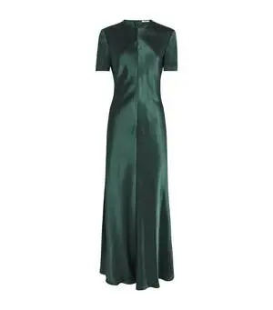 FFORME Satin Akriti Maxi Dress - Green