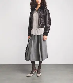 Fabiana Filippi Wool Pleated Midi Skirt