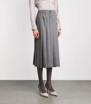 Fabiana Filippi Wool Pleated Midi Skirt