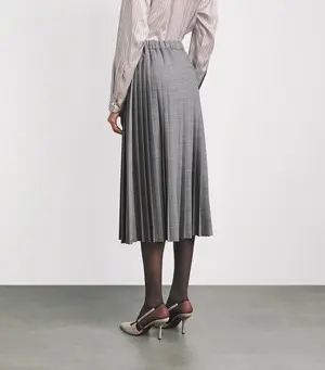 Fabiana Filippi Wool Pleated Midi Skirt