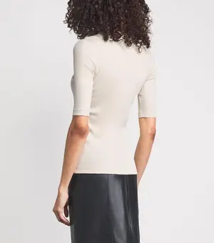 Fabiana Filippi Rib-knit Embellished Top