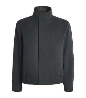LARDINI Virgin Wool High Neck Jacket - Grey