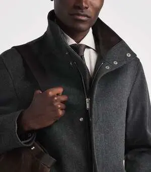 LARDINI Virgin Wool High Neck Jacket