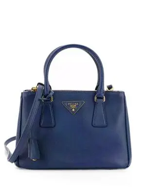 Prada Galleria Double Zip Saffiano Leather Small Tote Bag