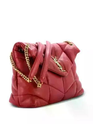 Saint Laurent Loulou Matelasse Chevron Leather Medium Shoulder Bag - Red