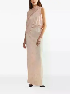 Erdem Draped Jacquard Maxi Gown