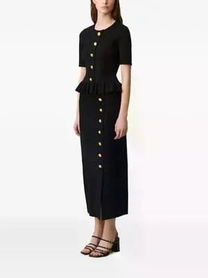 Claudie Pierlot Ruffled-hem Button-front Top - Black