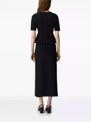 Claudie Pierlot Ruffled-hem Button-front Top