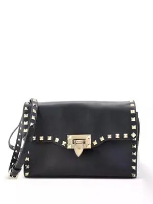 Valentino Garavani Rockstud Flip Lock Flap Bag Leather Medium Crossbody Bag