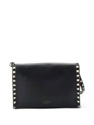 Valentino Garavani Rockstud Flip Lock Flap Bag Leather Medium Crossbody Bag