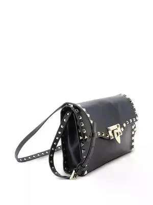 Valentino Garavani Rockstud Flip Lock Flap Bag Leather Medium Crossbody Bag
