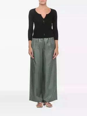 Marella Mlssabbia Floral-embroidered V-neck Cardigan - Black