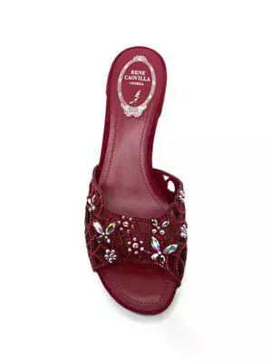 Rene Caovilla Eden Crystal-embellished Mules