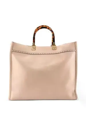 Fendi Sunshine Shopper Leather Medium Tote Bag - Neutrals