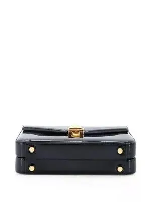 Gucci Sylvie 1969 Top Handle Bag Patent Mini Satchel - Black