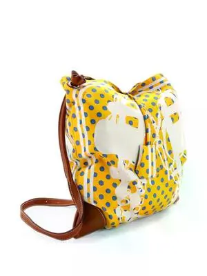 Hermès Silky City Bag Printed Silk And Leather Pm Crossbody Bag - Blue