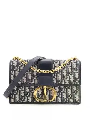 Dior 30 Montaigne Chain Flap Bag Oblique Canvas Shoulder Bag - Blue