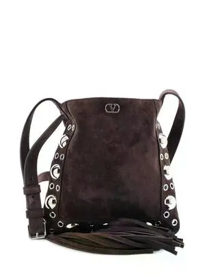 Valentino Garavani Nellcote Shoulder Bag Studded Leather Small Crossbody Bag - Brown