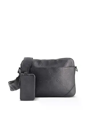 LOUIS VUITTON Duo Messenger Bag Monogram Shadow Leather - Black
