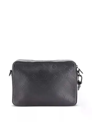 LOUIS VUITTON Duo Messenger Bag Monogram Shadow Leather - Black