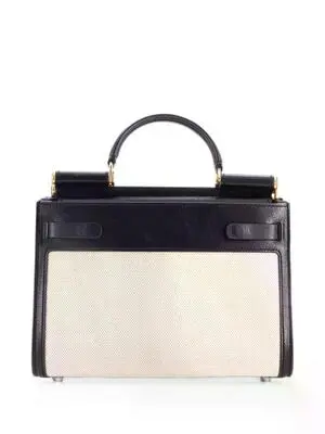 Dolce & Gabbana Sicily 62 Bag Leather Medium Satchel - Black