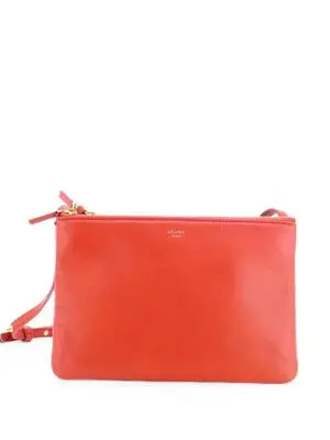 Celine Trio Leather Small Crossbody Bag - Orange