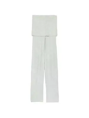 AYA MUSE Foldover-waist Bouclé-knit Trousers - Silver
