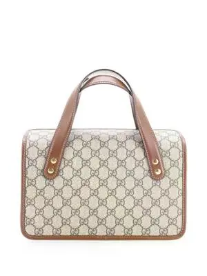 Gucci Horsebit 1955 Boston Bag Gg Coated Canvas Small Satchel - Brown