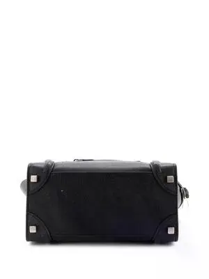 Celine Luggage Bag Grainy Leather Micro Tote Bag - Black