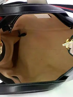 Gucci Bamboo Buckle Tote Leather Small Satchel