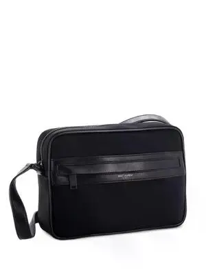 Saint Laurent Camp Camera Bag Leather Small Crossbody Bag - Black