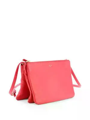 Celine Trio Leather Small Crossbody Bag - Red