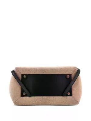Celine Felt And Leather Mini Satchel - Black