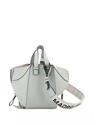 Loewe Monochrome Hammock Bag Leather With Logo Jacquard Strap - Blue