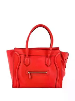 Celine Leather Luggage Shoulder Bag - Red