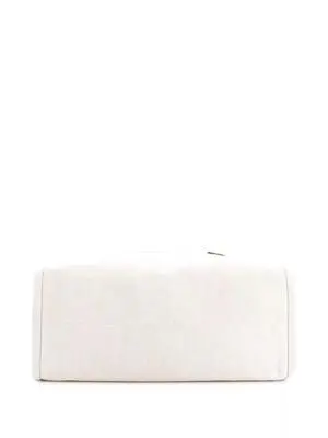 Prada Logo Linen Blend Large Tote Bag