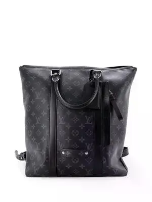 LOUIS VUITTON Backpack Monogram Eclipse Canvas Tote Bag - Black
