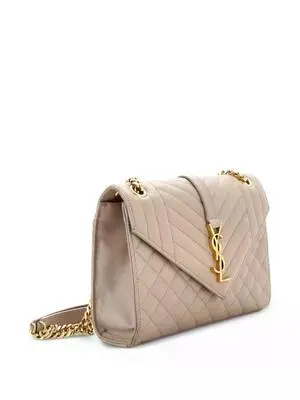 Saint Laurent Classic Monogram Envelope Satchel Mixed Matelasse Leather Medium Shoulder Bag
