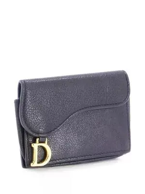 Dior Saddle Lotus Wallet Leather Mini Small Wallets